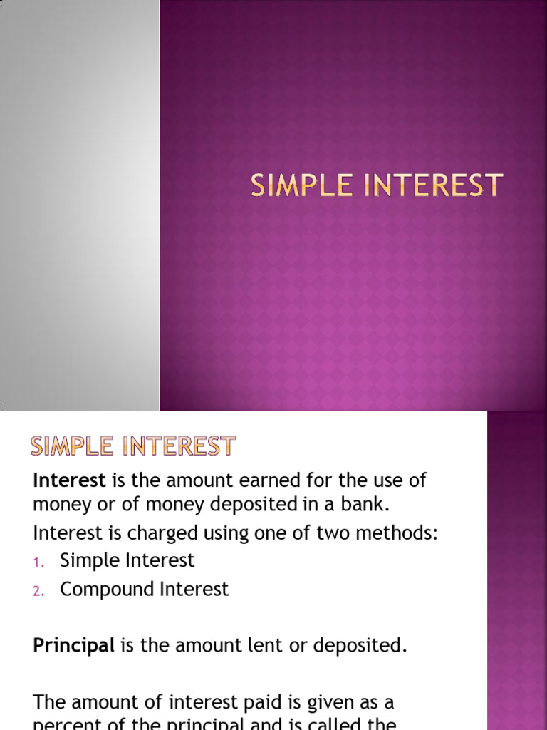 Simple Interest | PDF | Interest | Debt