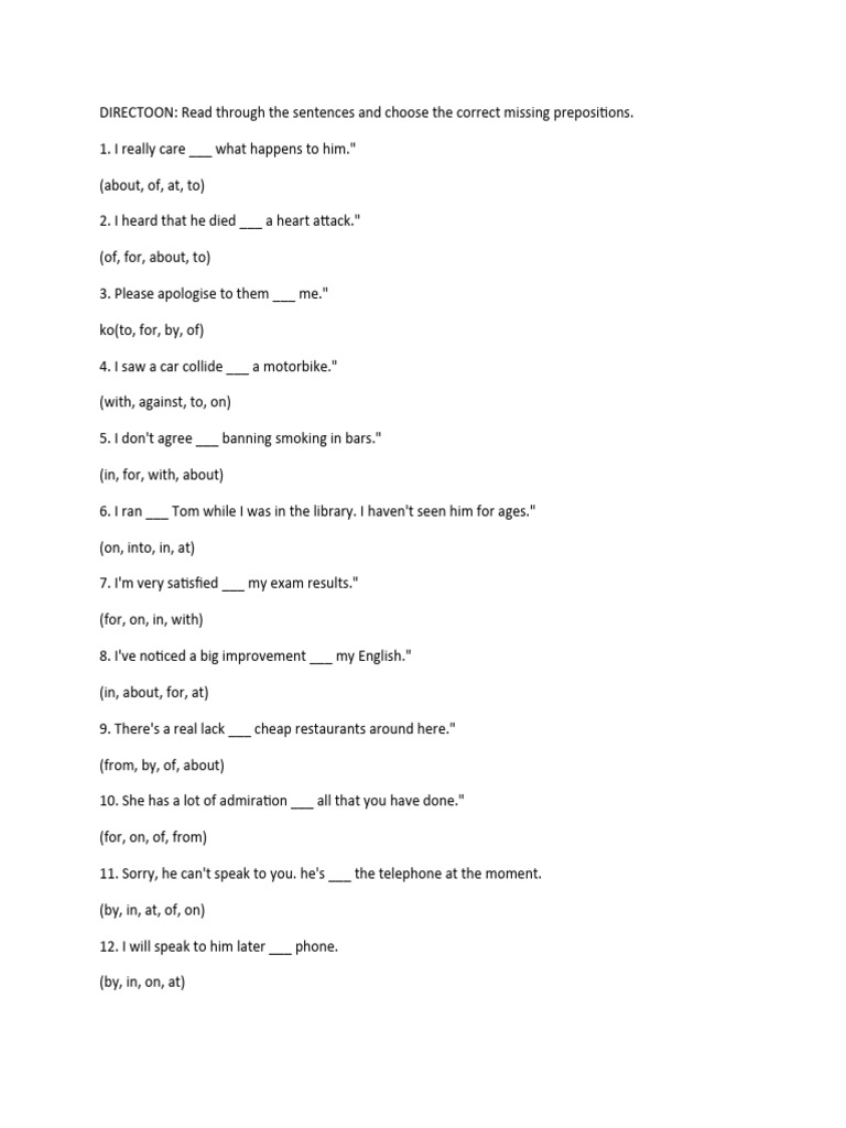 Prepositions_Quiz | PDF