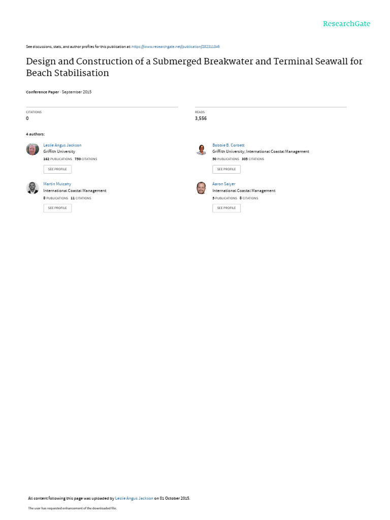 Design and Construction of A Submerged Breakwater and Terminal Seawall ...