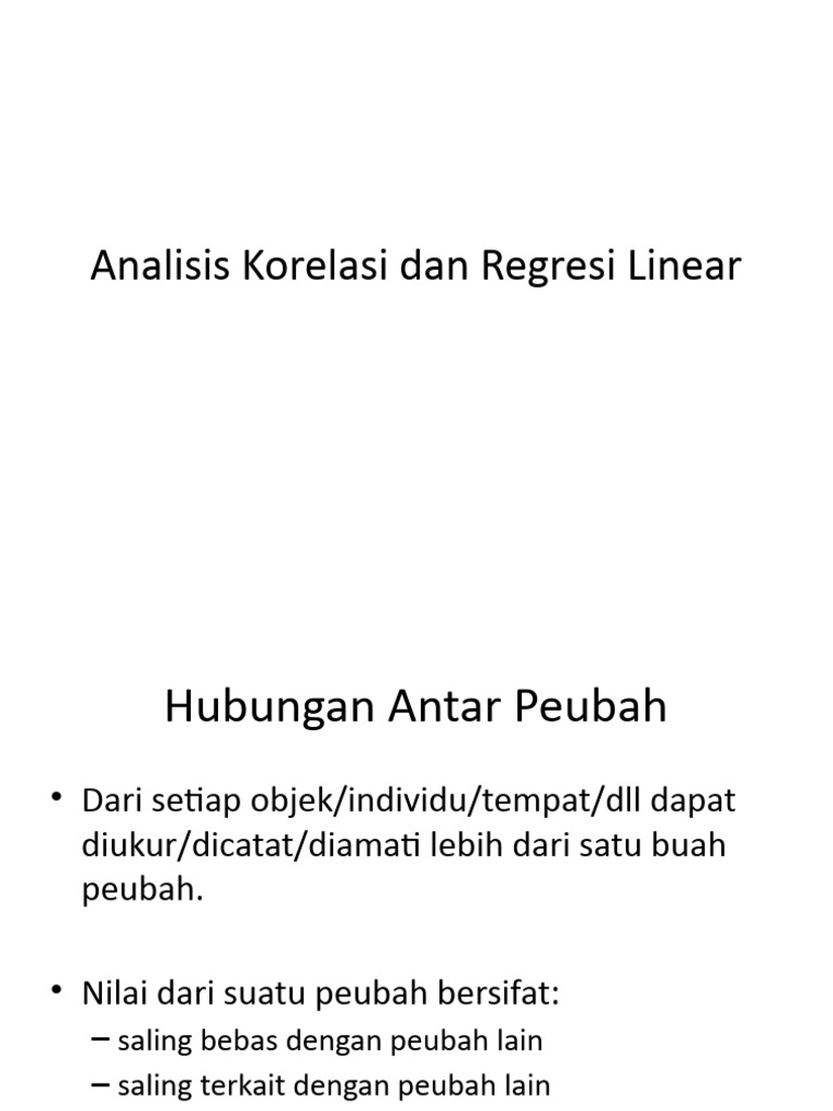 STK511 Analisis Korelasi Dan Regresi Linear | PDF