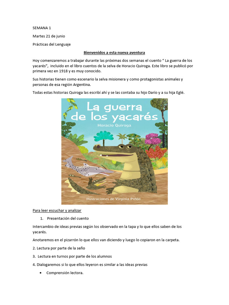 Actividades de La Guerra de Los Yacarés. | PDF