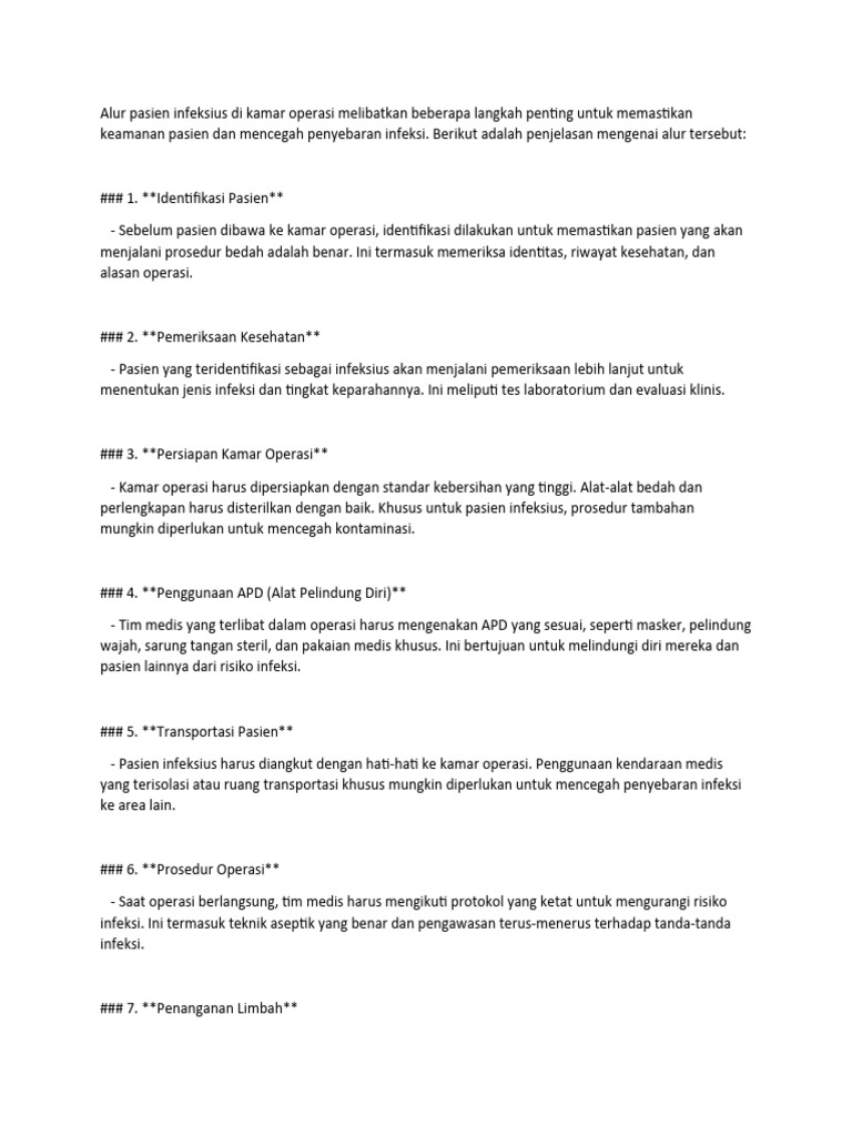Alur Pasien Infeksius Di Kamar Operasi | PDF | Komputer | Teknologi ...