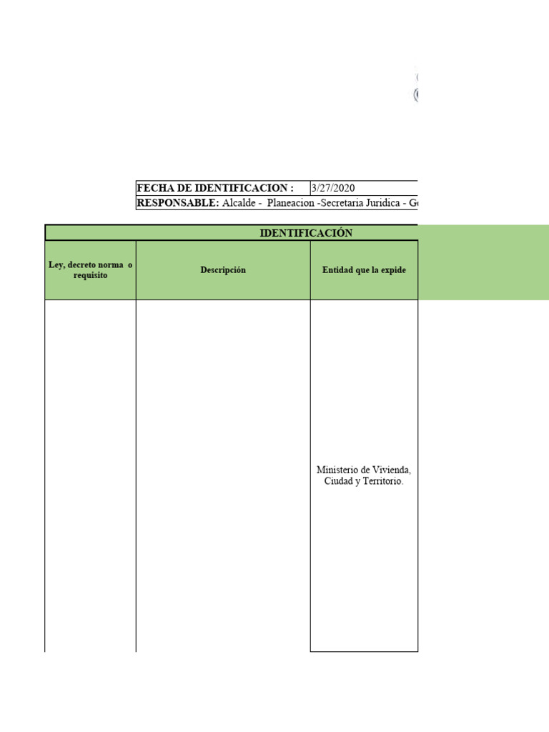 Matriz de Requisitos Legales Actualizada 30 10 2022 | PDF | Residuos | Entorno natural