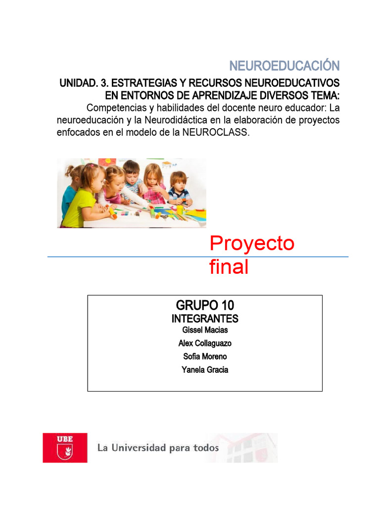 Proyecto Final Neuro | PDF | Aprendizaje | Las emociones