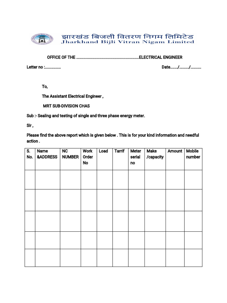 New Connection Meter Testing Form | PDF