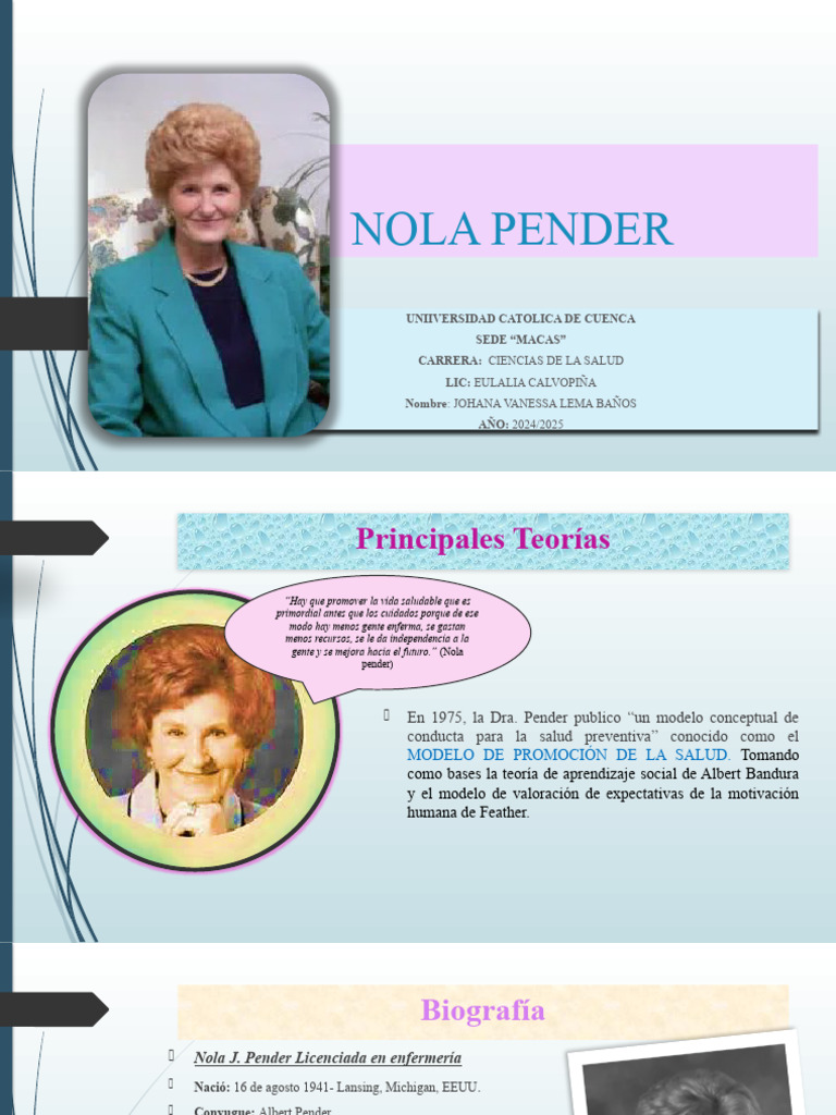 Nola Pender | PDF | Enfermería | Comportamiento