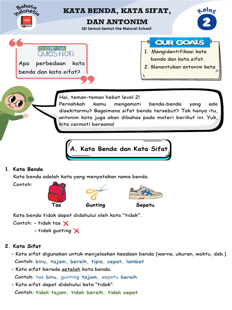 Kata Benda, Sifat Dan Antonim | PDF | Kajian Bahasa Asing ...