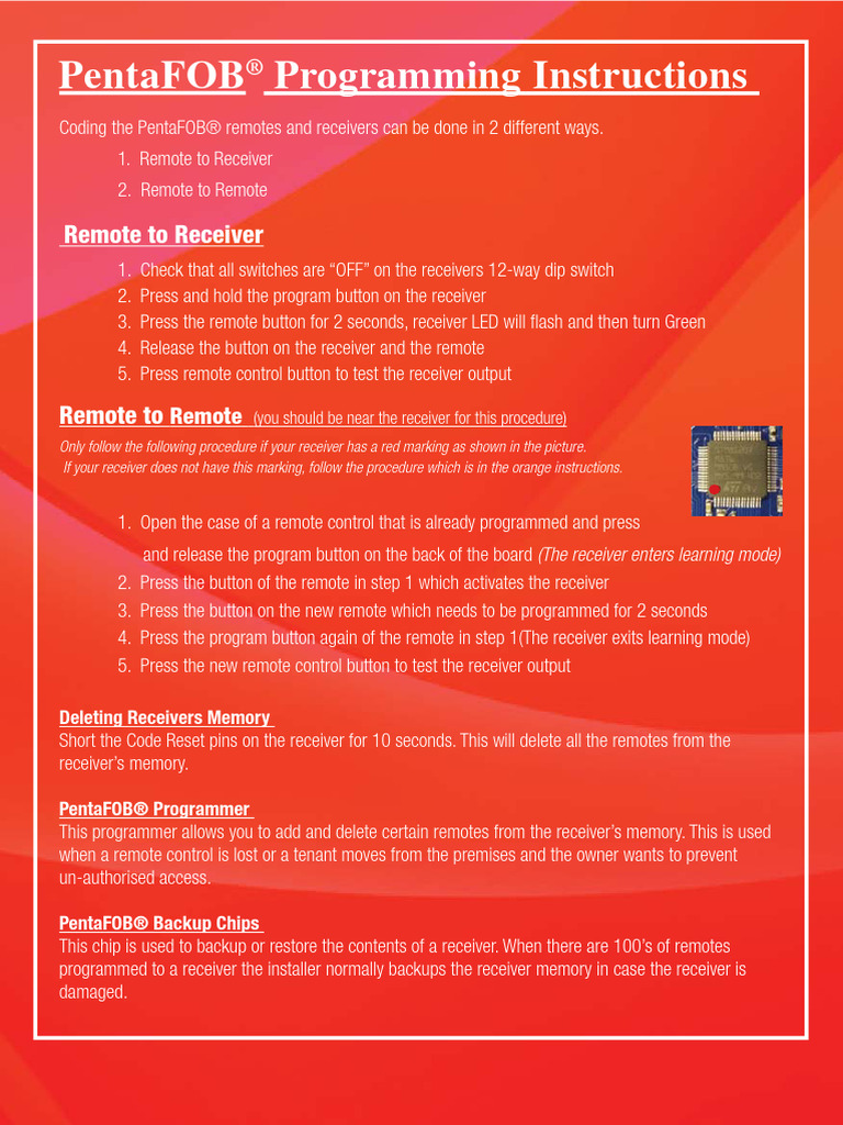 Carpark Fob Programme Sheet | PDF | Office Equipment | Computer Hardware