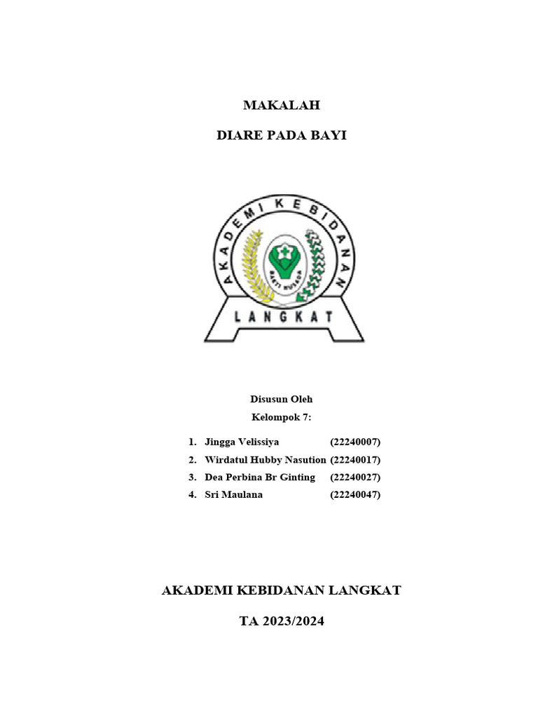 Diare MAKALAH | PDF | Pengembangan Diri | Kesehatan Holistik