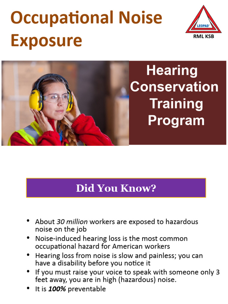 Hearing Conservation Training | PDF | Noise | Hearing Loss