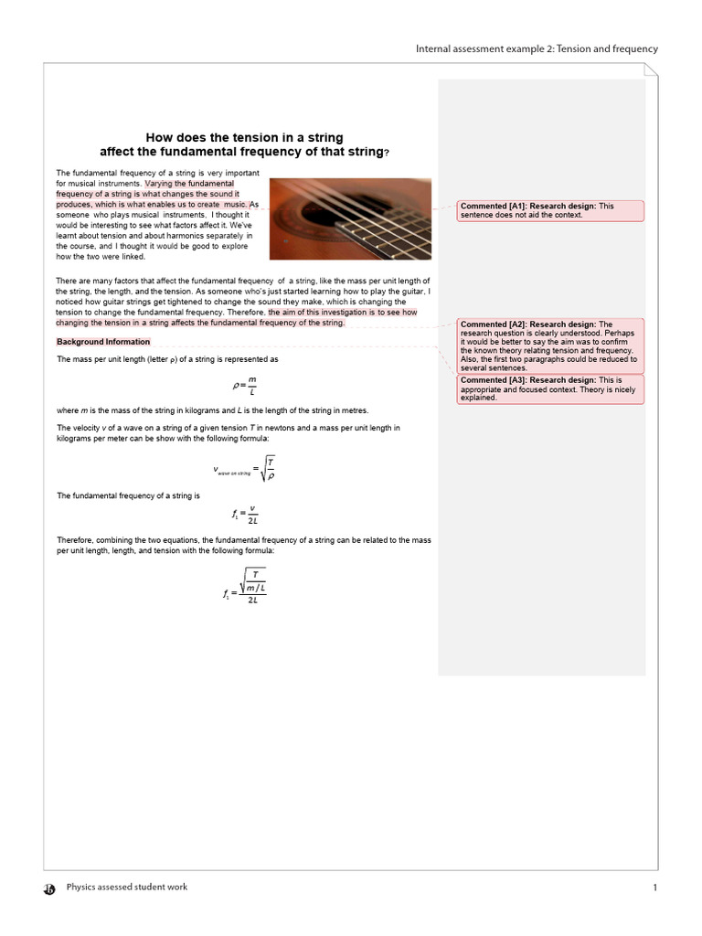 Physics IA Example | PDF | Tension (Physics) | Observational Error