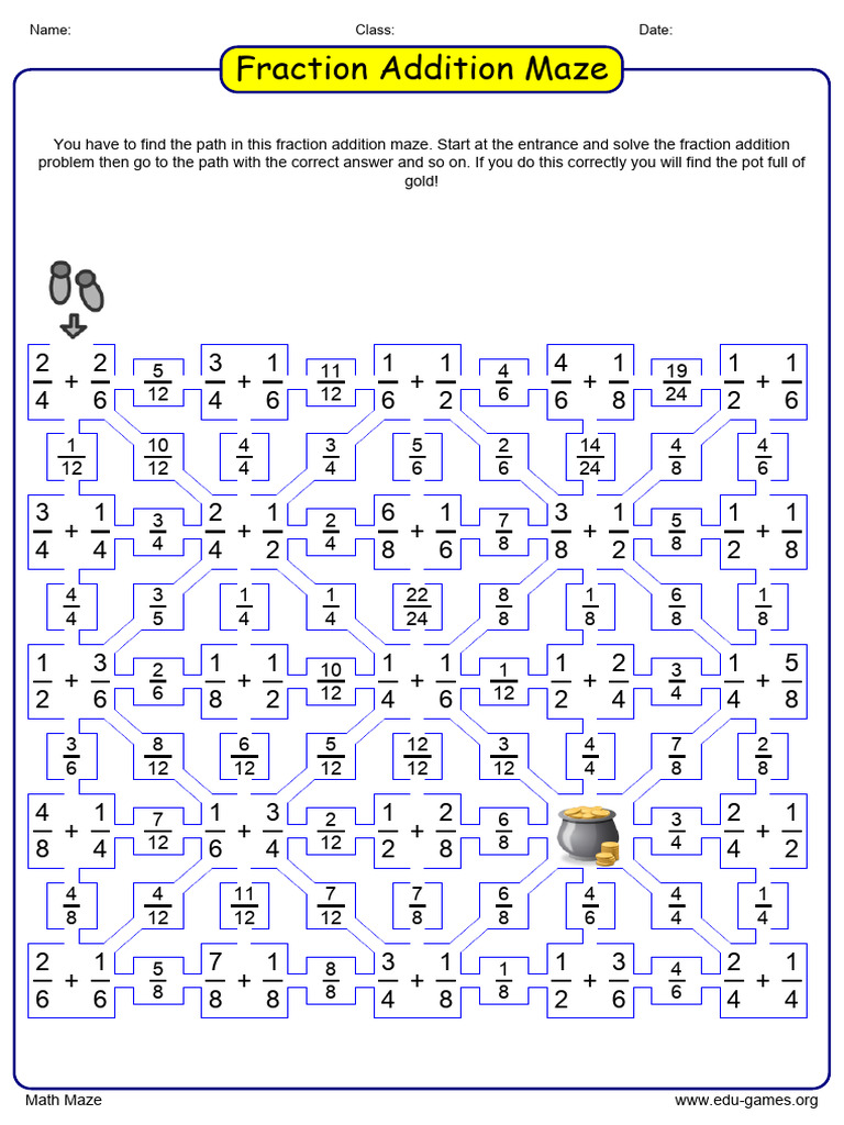 Fraction Addition Maze | PDF | Garden Features