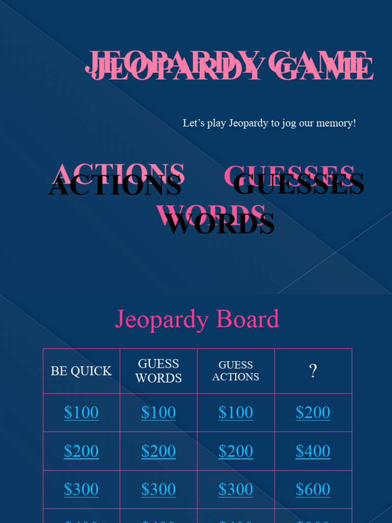 Jeopardy Game First Day | PDF | Color