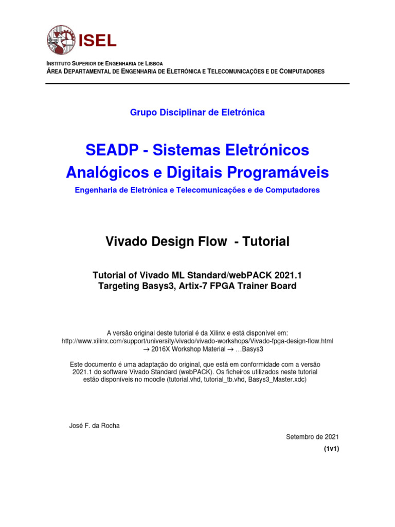 Lab0 Tutorial VivadoBasysBoard 4SEADP v7 | PDF | Field Programmable Gate Array | Hardware ...