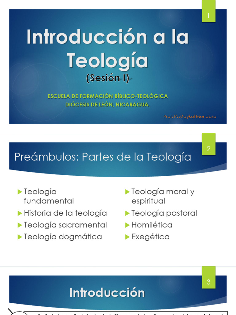 Introducción A La Teología PI | PDF | Teología | Fe