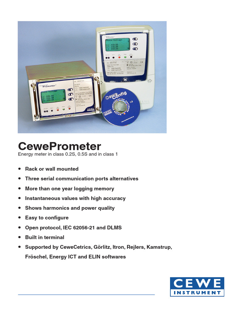CewePrometer Energy Meter Overview | PDF | Ac Power | Transformer