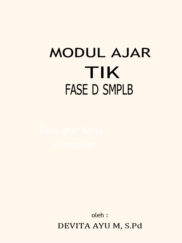 Modul Ajar TIK SMPLB Materi Perangkat Keras Komputer | PDF