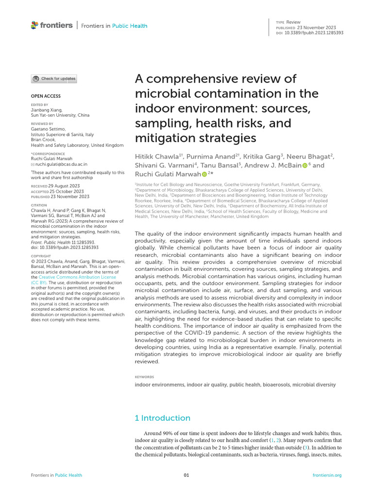 Microbial Contamination In Indoor Pdf Mass Spectrometry Flow
