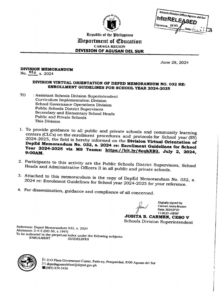 DM No 336 S 2024 | PDF