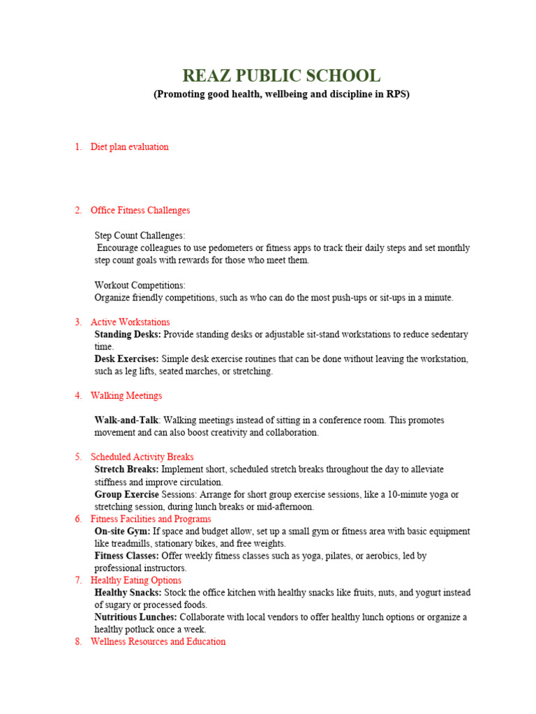 Health Initiatives | PDF | Physical Fitness | High Intensity Interval ...