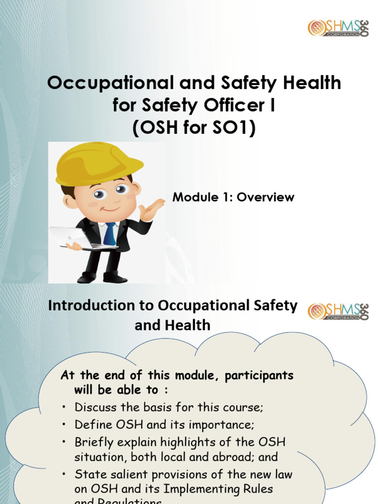 Module 1 - Overview On OSH | PDF | Occupational Safety And Health ...