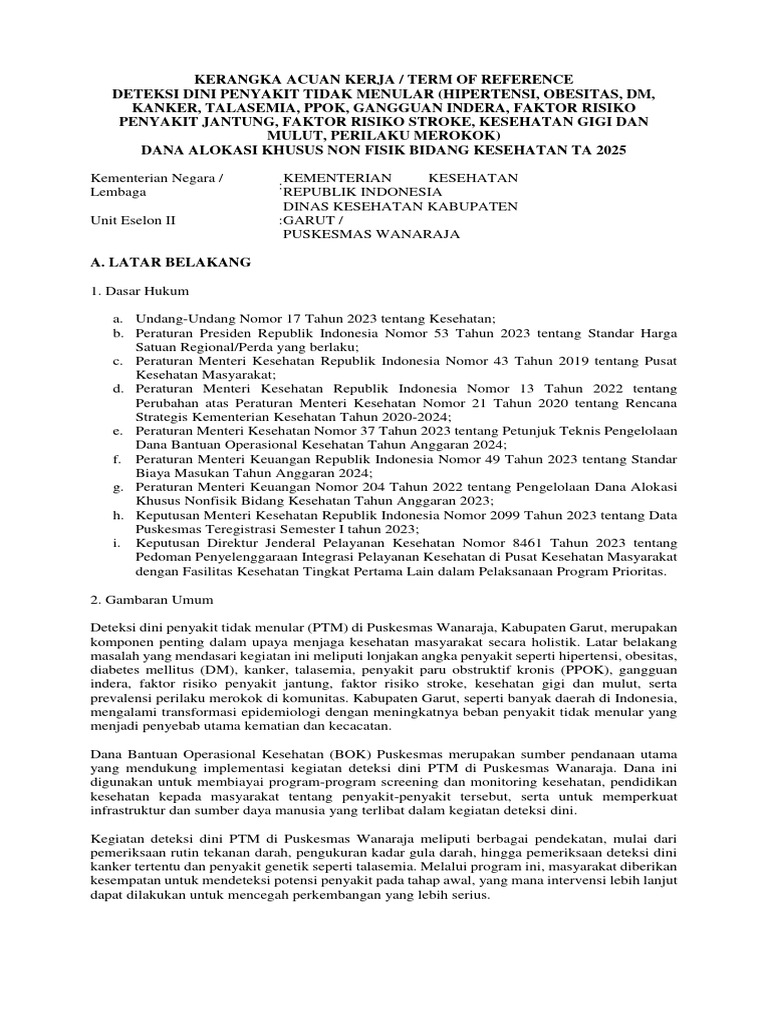 Kak Deteksi Dini Penyakit Menular Dan Tidak Menular | PDF