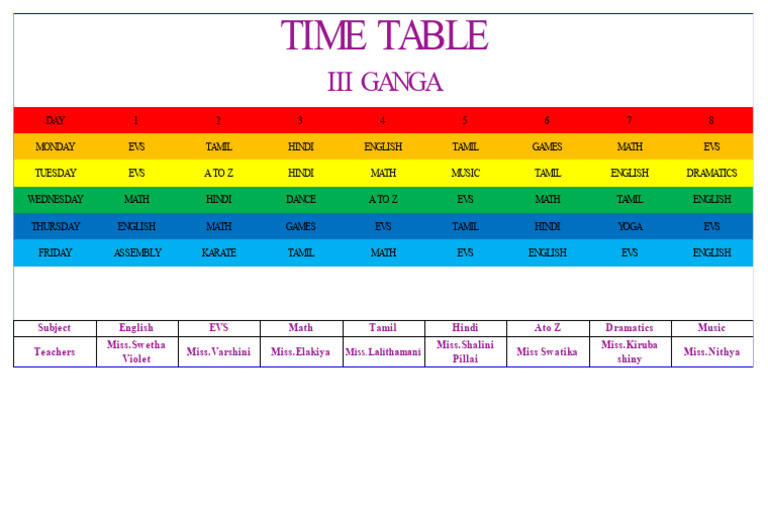 Time Tableiii PDF | PDF