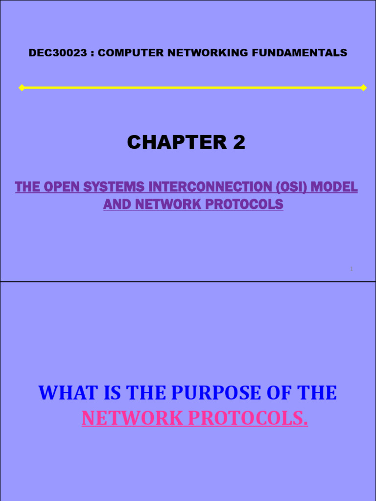 DEC30023 CHAPER 2 OSI Model Network Protocol | PDF | Ip Address | Computer Network