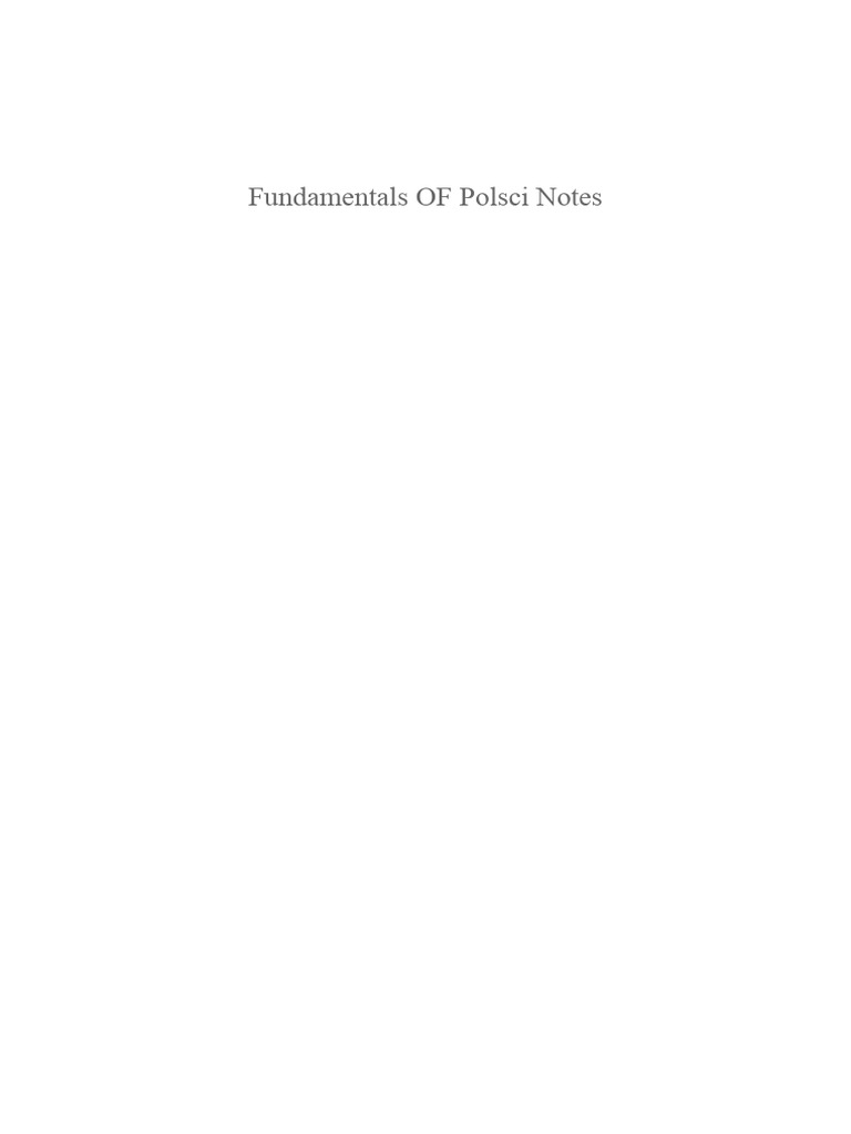 Fundamentals of Polsci | PDF | Science | Political Science