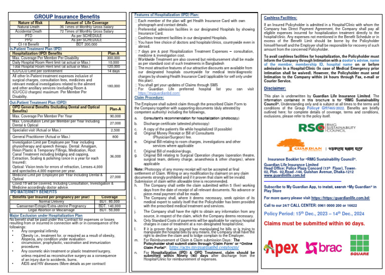 Group Insurance Benefits Guide | PDF | Insurance | Hospital