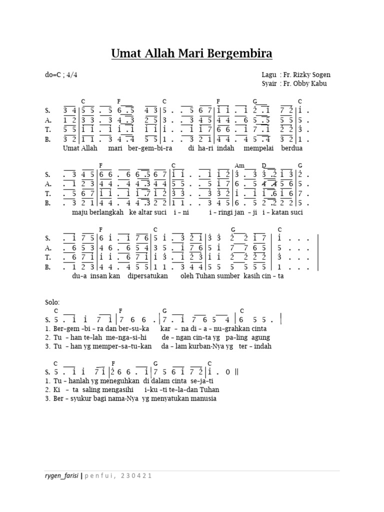 Umat Allah Mari Bergembira | PDF