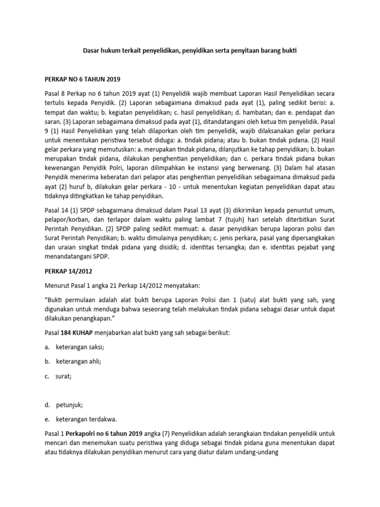 Kuhap Dan Perkap | PDF | Ilmu Sosial | Hukum