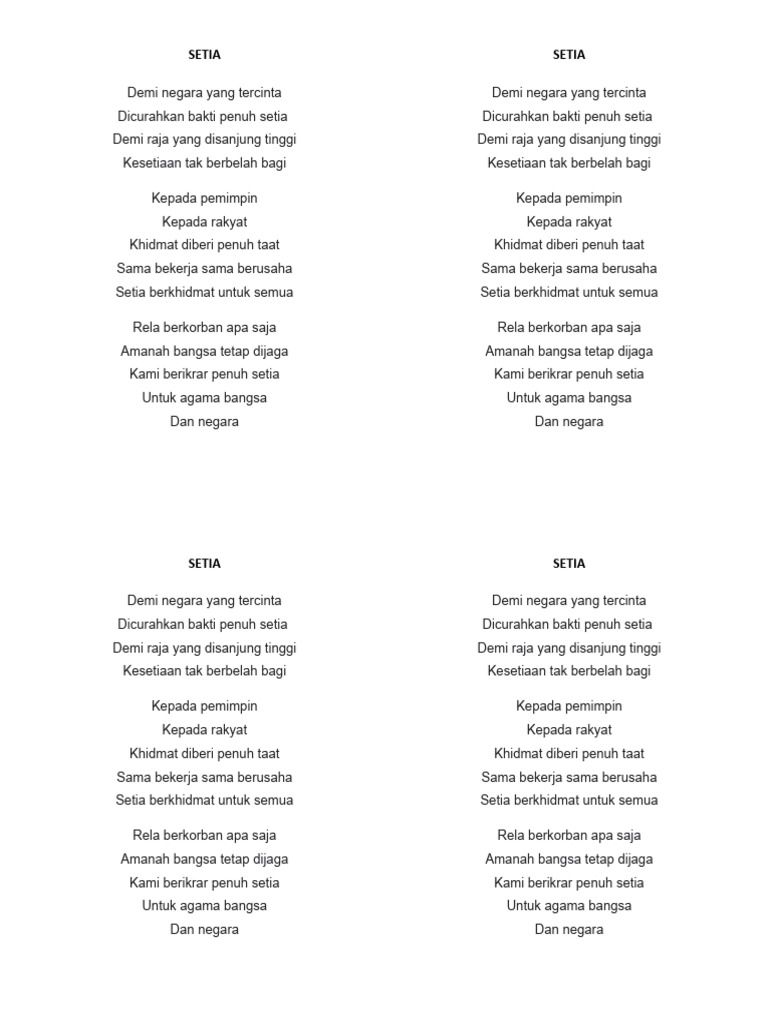 Lirik Lagu SETIA Patriotik | PDF