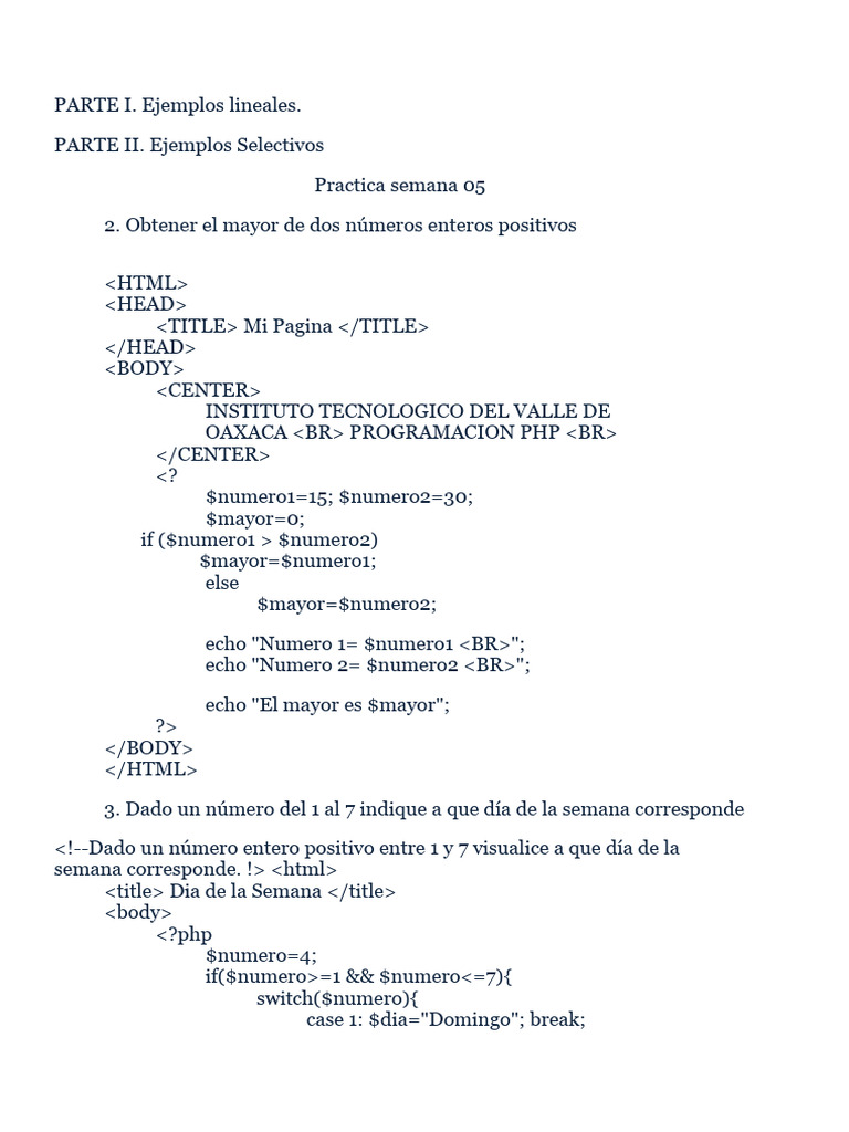 Practica semana 5 | PDF | Programación de computadoras