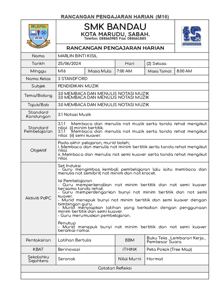 Notasi Muzik (Minim Bertitik Dan Semi Kuaver) | PDF