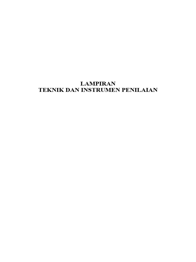 Lampiran Materi Dan Teknik Dan Instrumen Penilaian | PDF