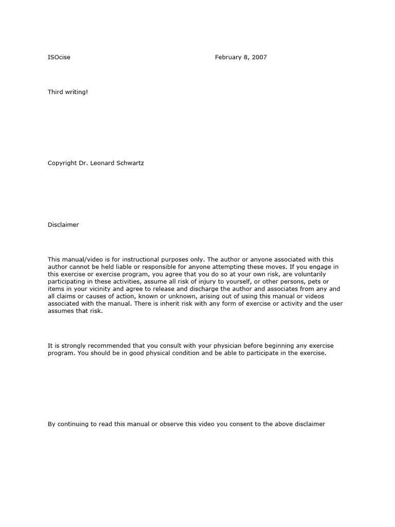 Len Schwartz - ISOcise Manual | PDF | Strength Training | Hand