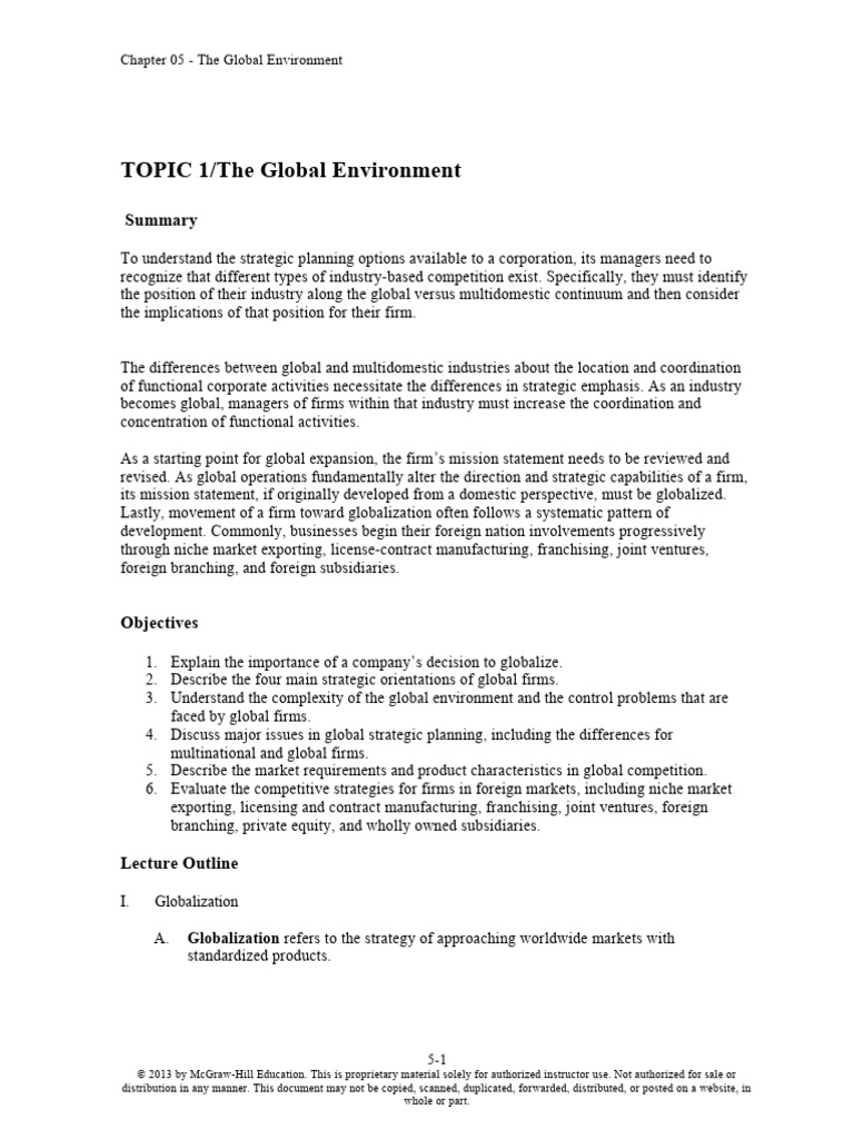 The Global Environment | PDF | Franchising | License