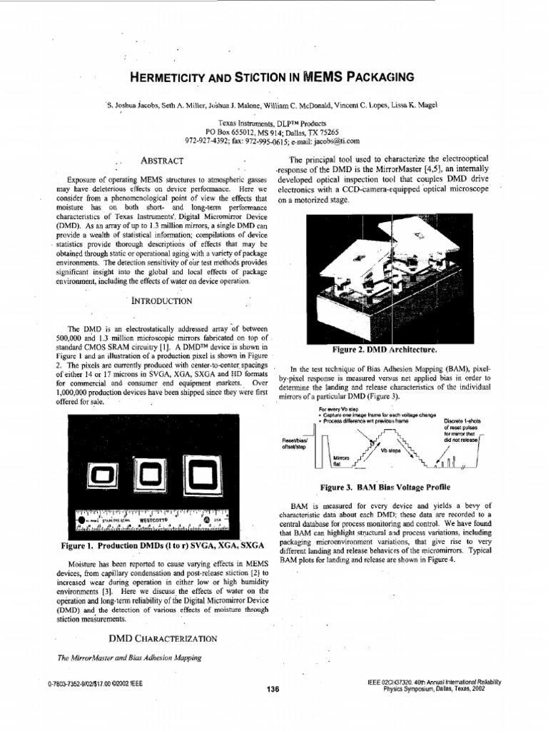 TI Stiction and Herm | PDF | Humidity | Reliability Engineering