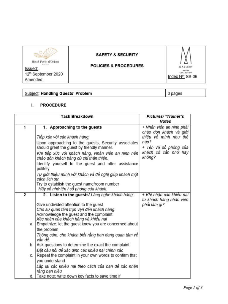 SS-06 Handling Guests' Problem | PDF