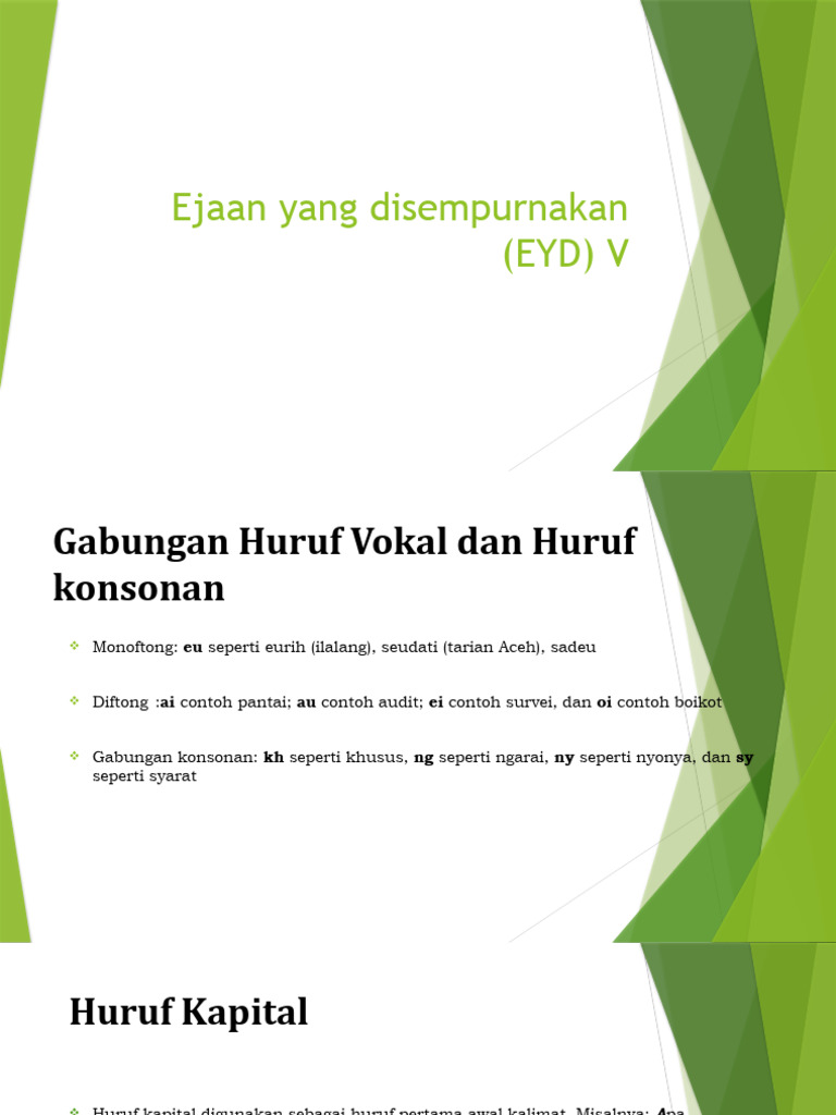 Ejaan Yang Disempurnakan (EYD) V | PDF