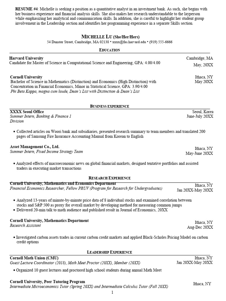 CV Template 2 | PDF | Economics | Financial Economics