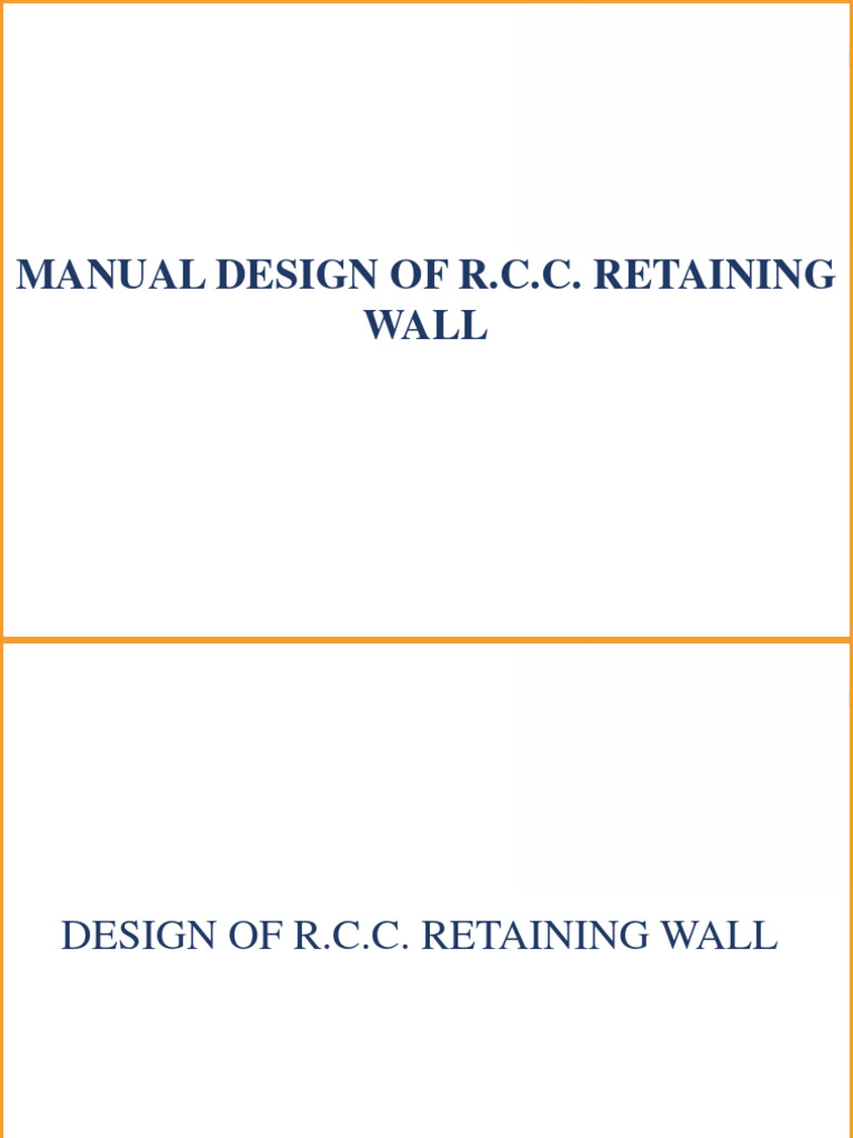 Design of RCC Retaining Wall | PDF | Structural Engineering | Building ...