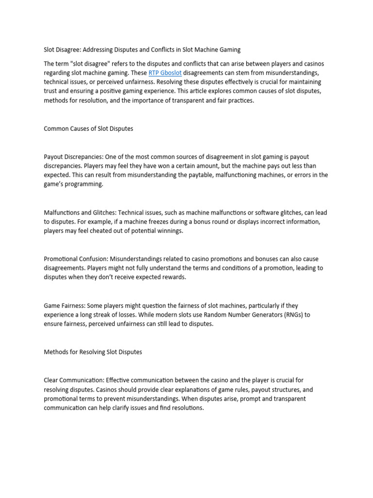 Slot Disagree | PDF | Slot Machine | Audit