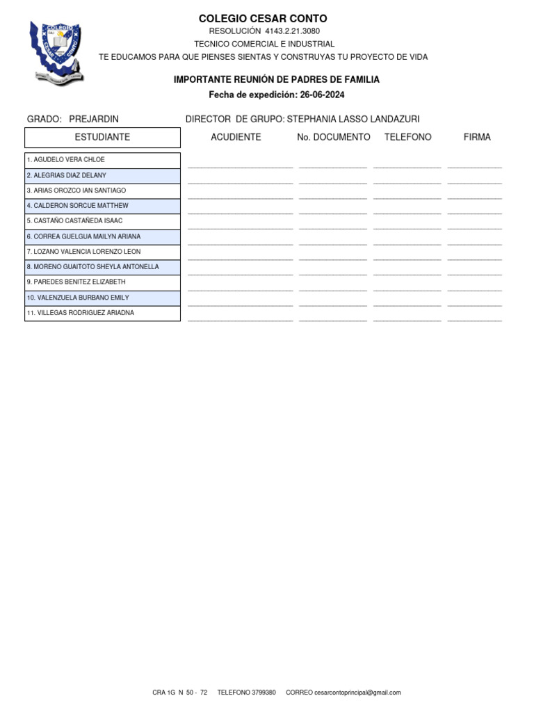 Reunión de Padres de Familia | PDF