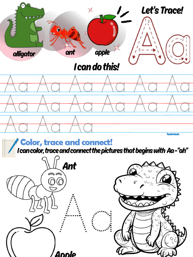 Alphabet Tracing by Teacher Ganda _A5 Size | PDF | Languages | Foreign Language Studies