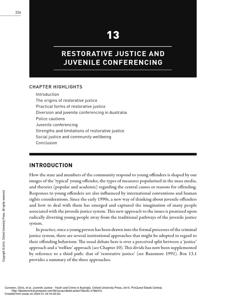 Juvenile - Justice - Youth - and - Crime - in - Australia - (13 - Restorative - Justice - and ...