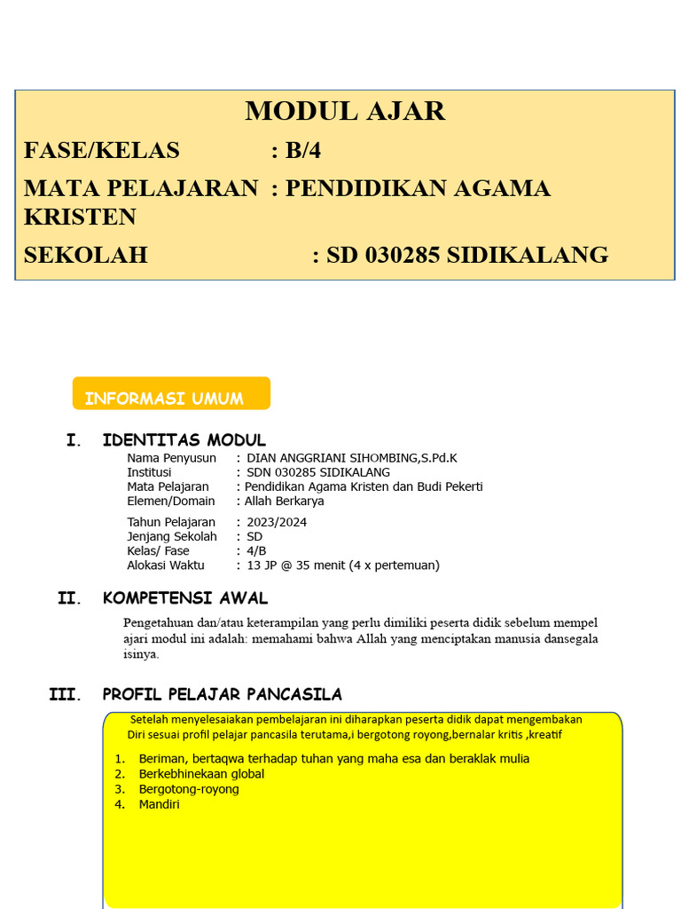 Modul Ajar Ag Kristen | PDF