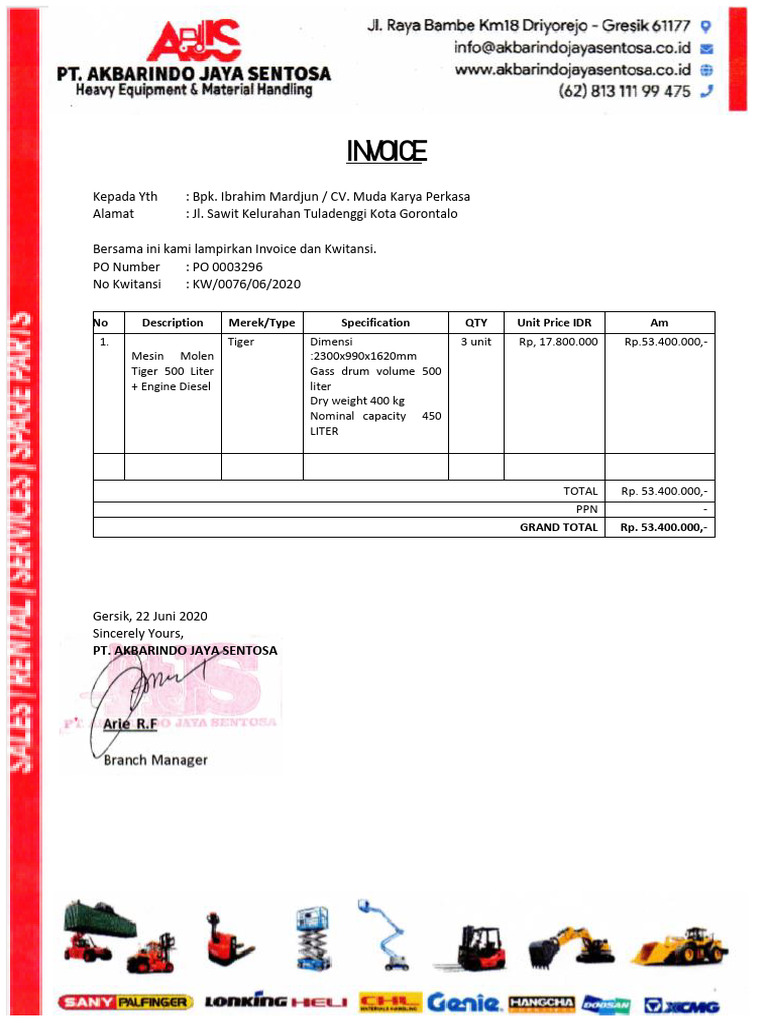 Penjualan Mesin Molen Tiger 500 Liter | PDF
