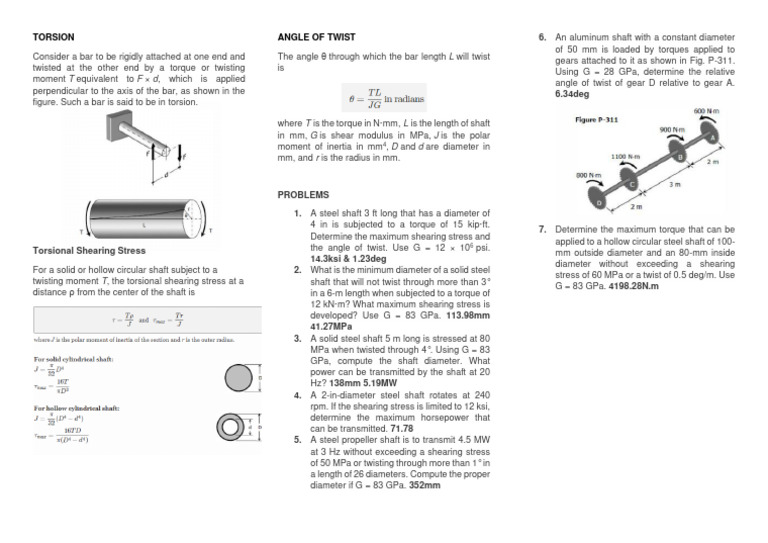 TORSION | PDF | Torque | Mechanics